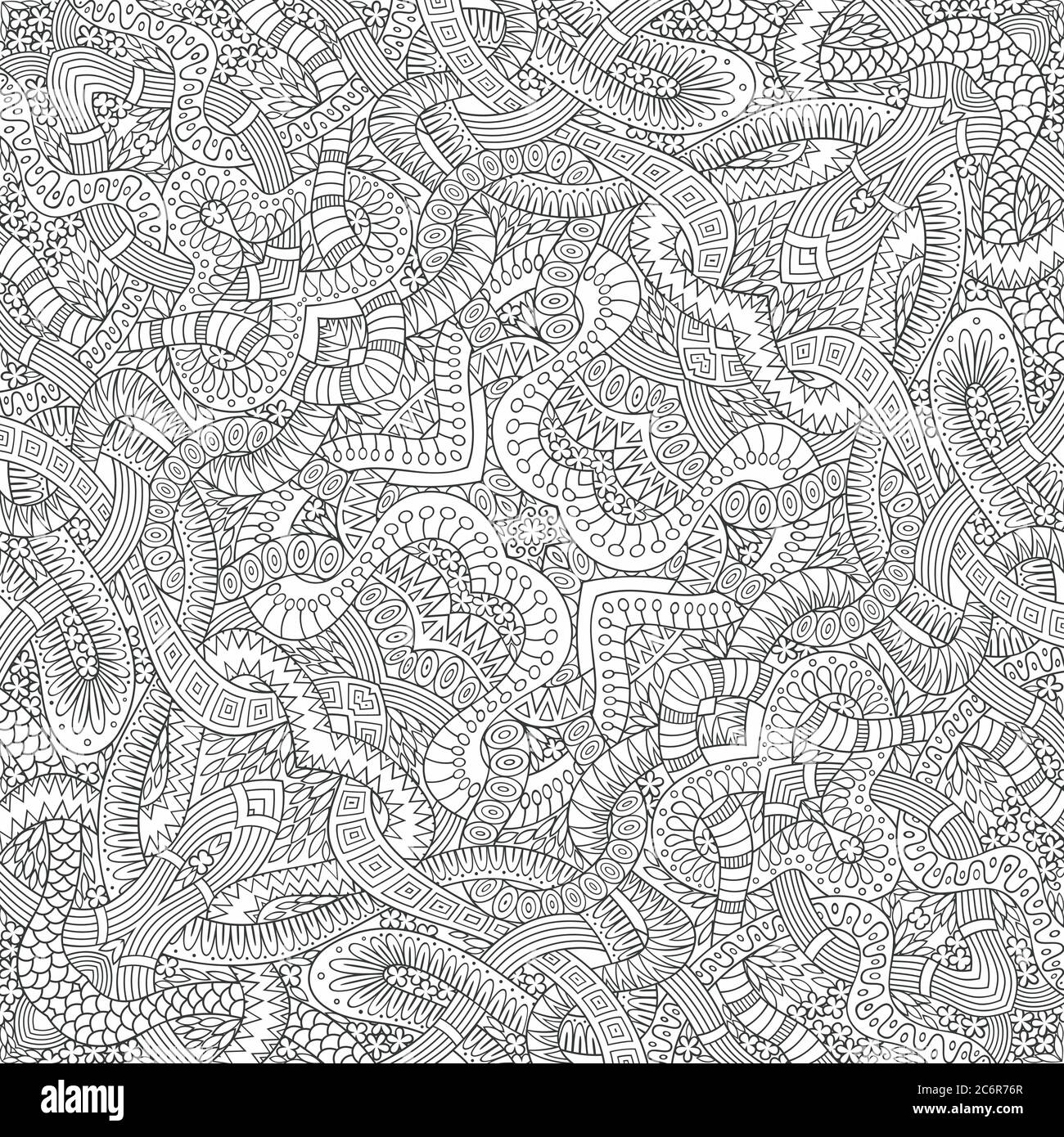 Vector outline ethnic hand drawn background Stock Vector Image & Art ...