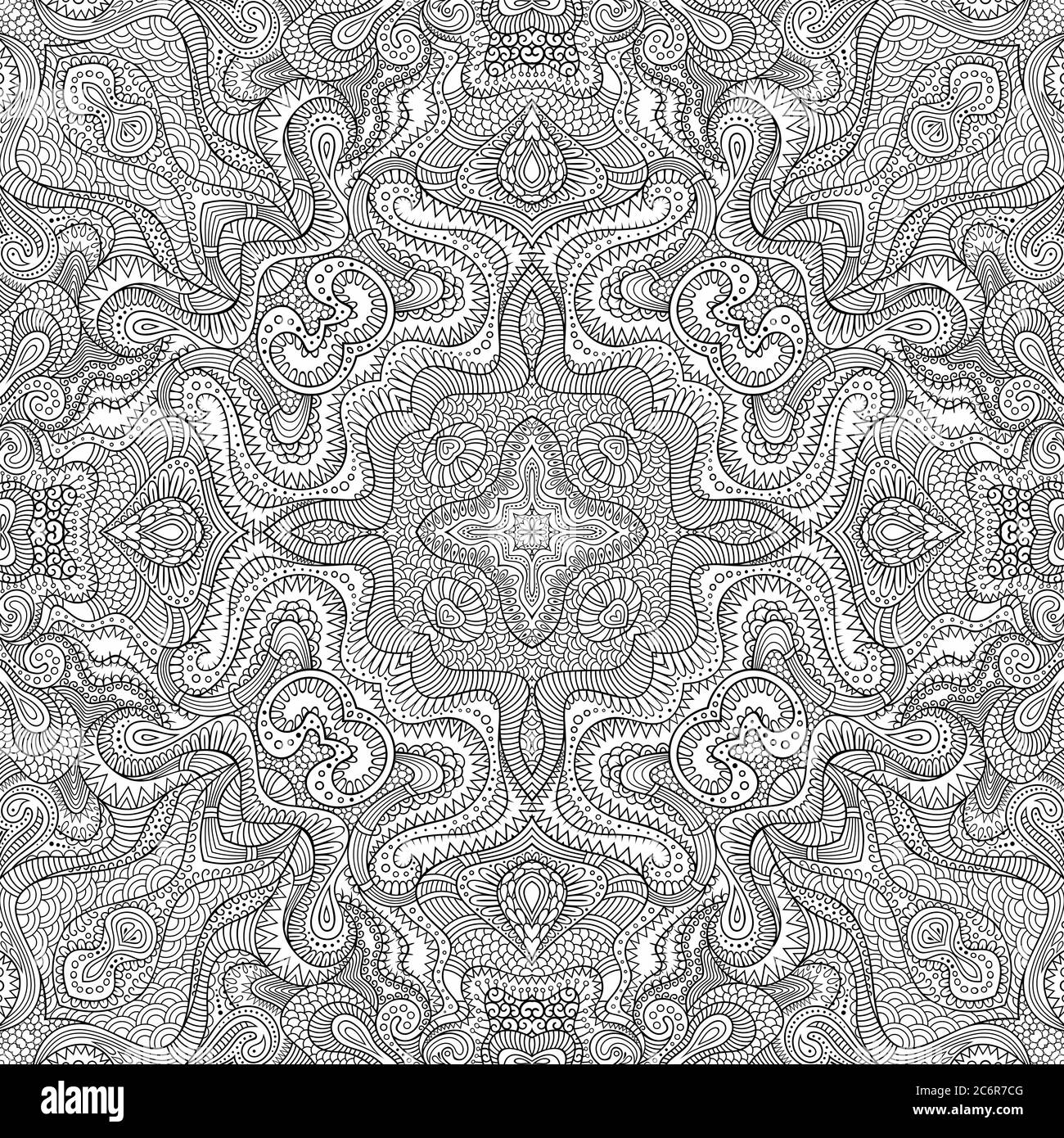 Vector outline ethnic hand drawn background Stock Vector Image & Art ...