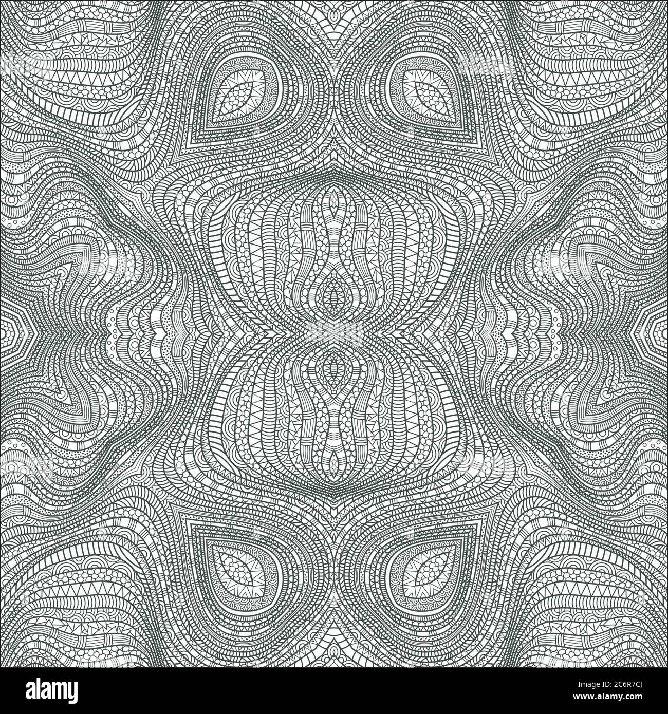 Abstract ethnic line art vector Seamless pattern Stock Vector Image ...