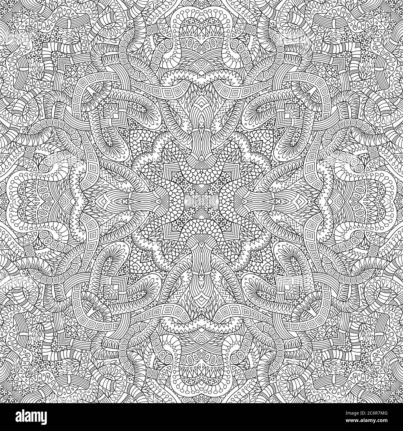 Vector outline ethnic hand drawn background Stock Vector Image & Art ...