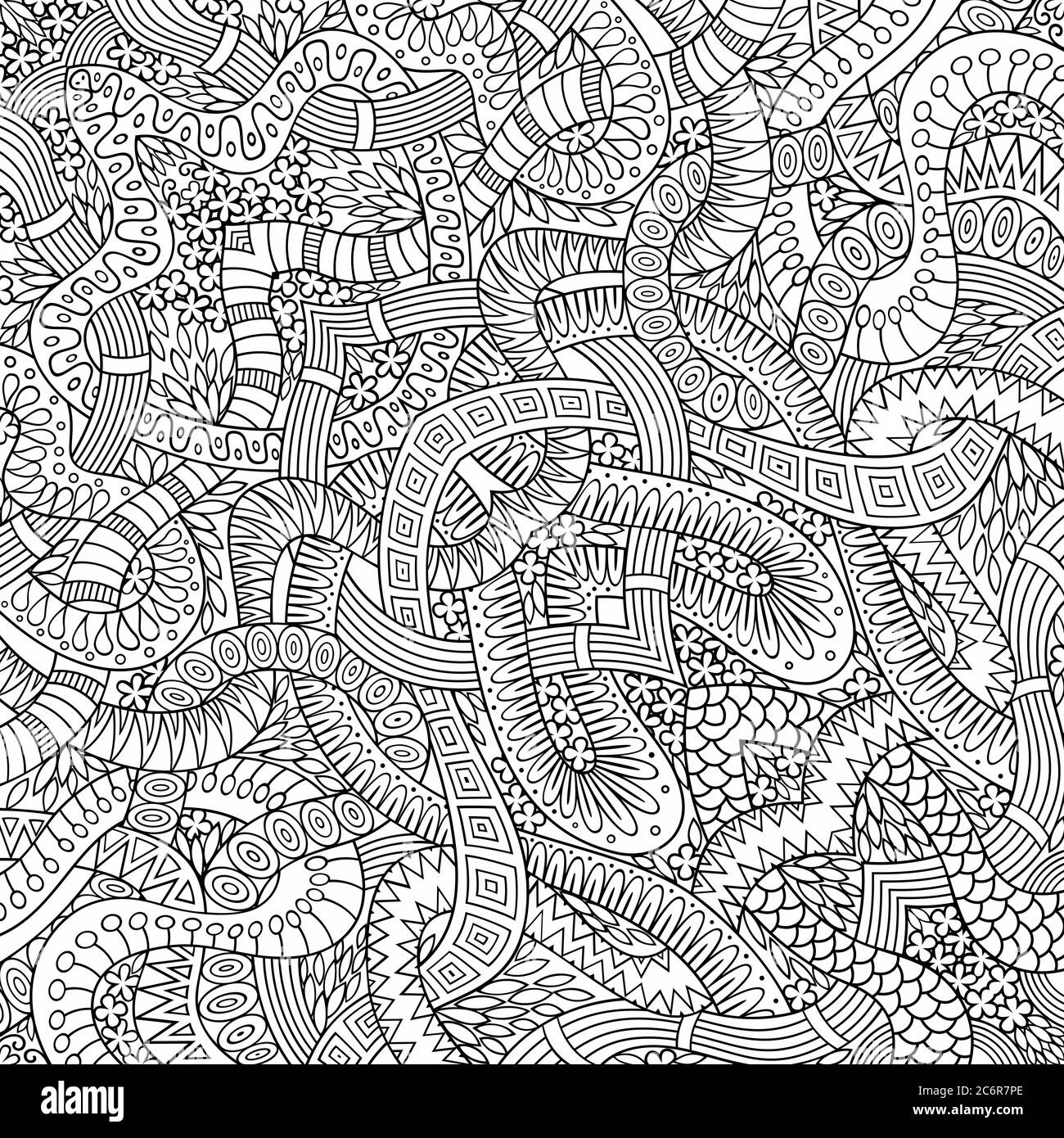 Vector outline ethnic hand drawn background Stock Vector Image & Art ...