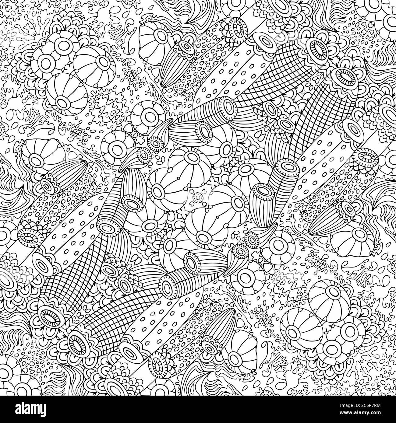 Vector fantasy hand drawn seamless pattern Stock Vector Image & Art - Alamy