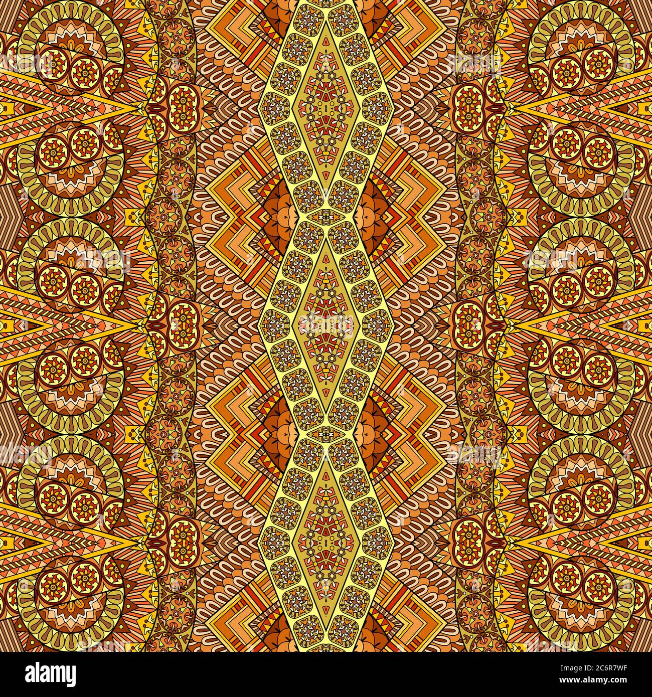 Vector abstract ethnic hand drawn seamless pattern Stock Vector Image ...