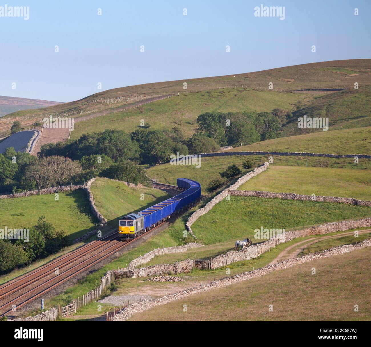 DC Rail Freight class 60 locomotive 60046 on the scenic Settle to ...