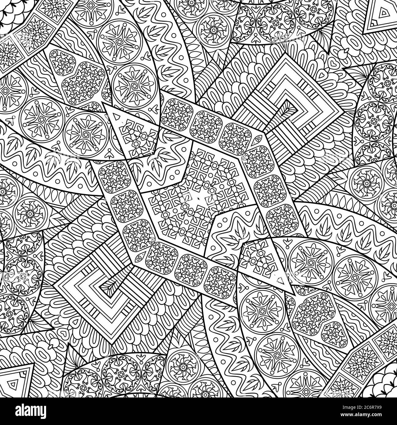 Vector ethnic hand drawn line art background Stock Vector Image & Art ...