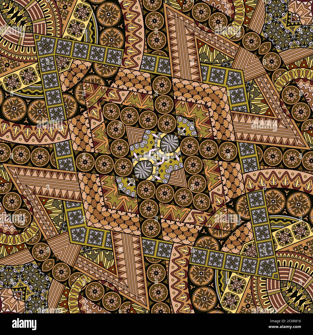 Vector abstract ethnic hand drawn background Stock Vector Image & Art ...