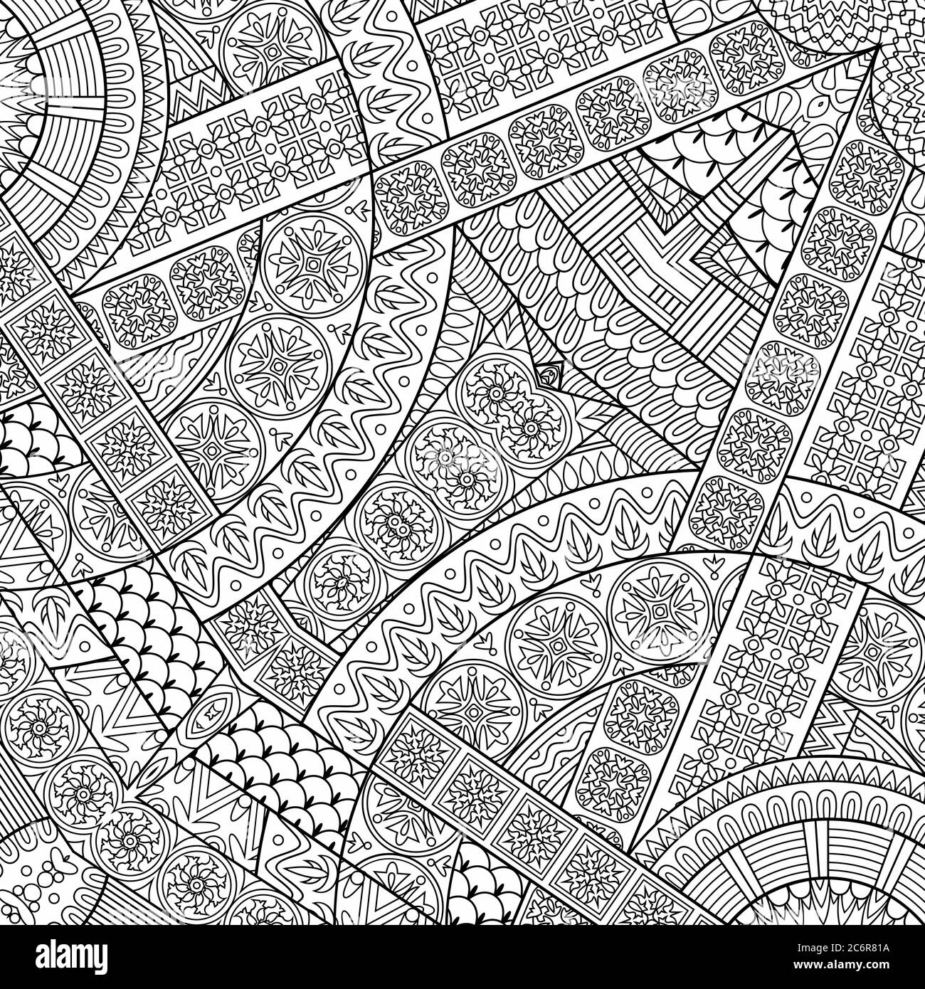 Vector ethnic hand drawn line art background Stock Vector Image & Art ...