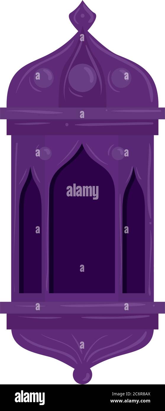 ramadan kareem lantern purple hanging, purple lantern hanging on white ...