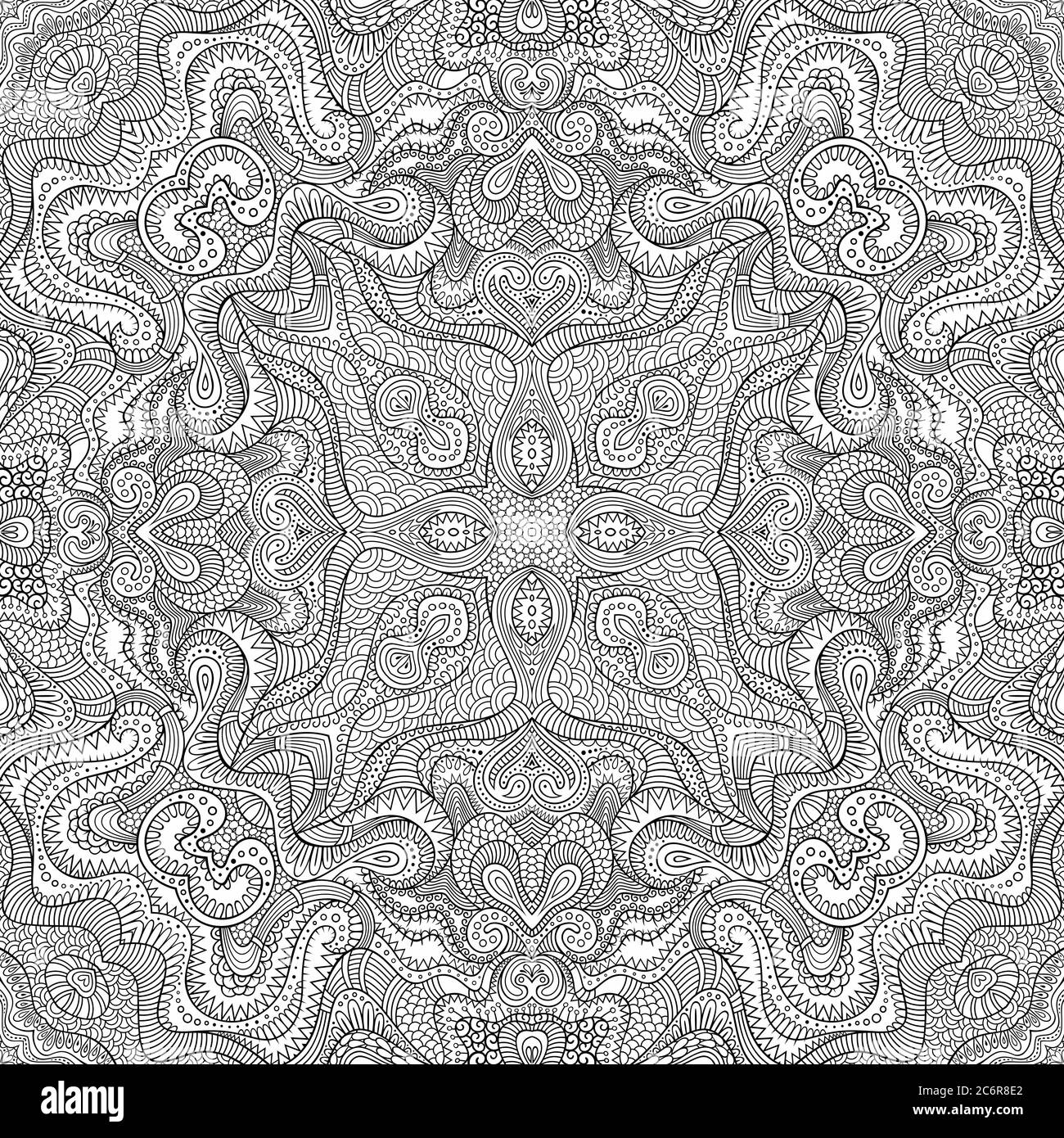 Vector outline ethnic hand drawn background Stock Vector Image & Art ...