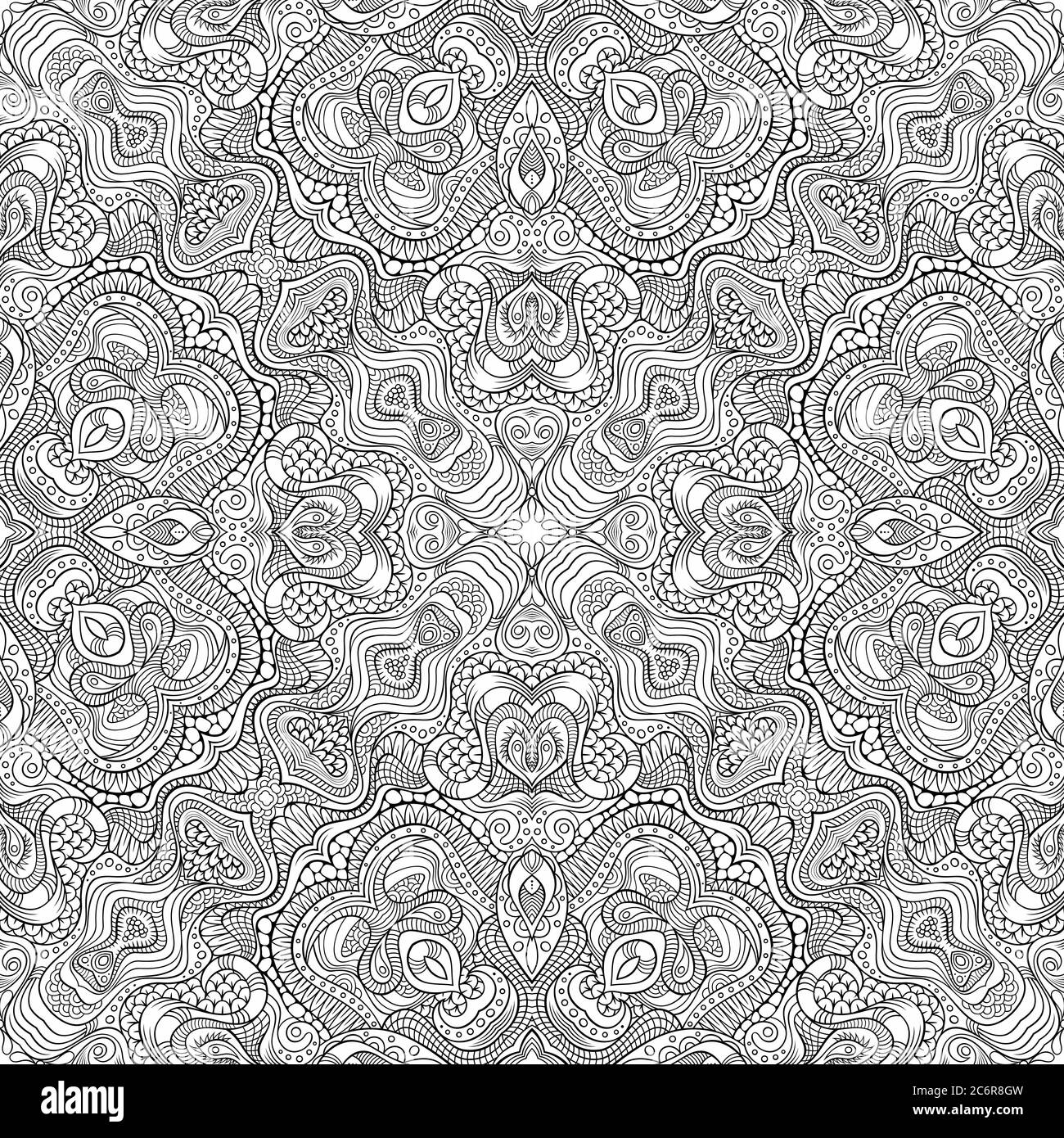 Vector abstract ethnic hand drawn seamless pattern Stock Vector Image ...