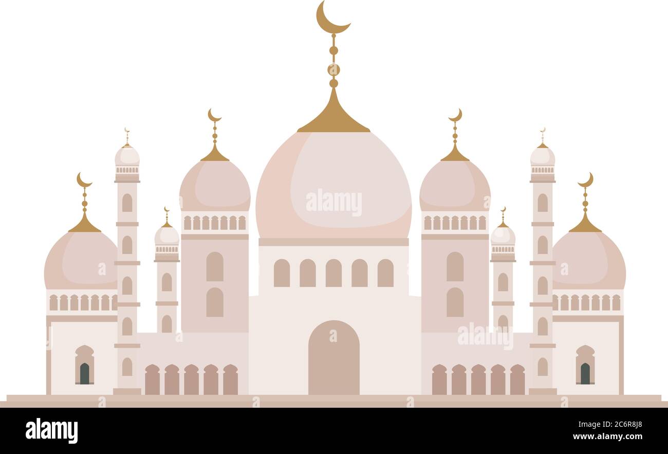 facade mosque islam structure on white background Stock Vector Image ...