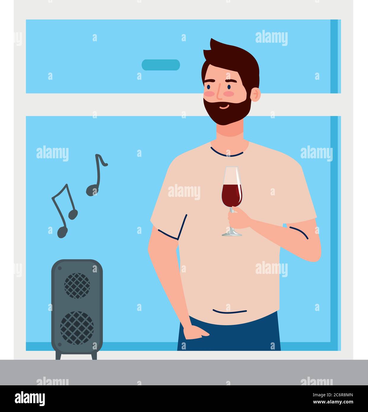 man having party on window, isolated icon Stock Vector Image & Art - Alamy