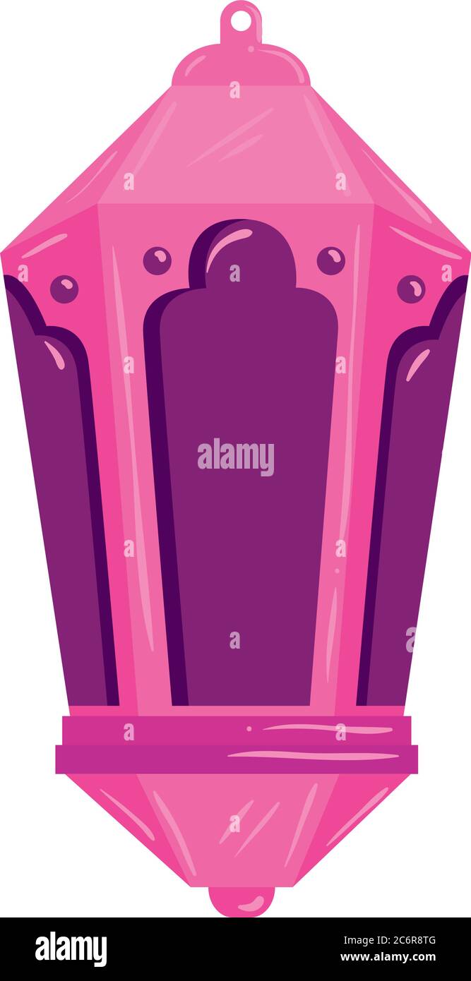 ramadan kareem lantern pink hanging, pink lantern hanging on white ...