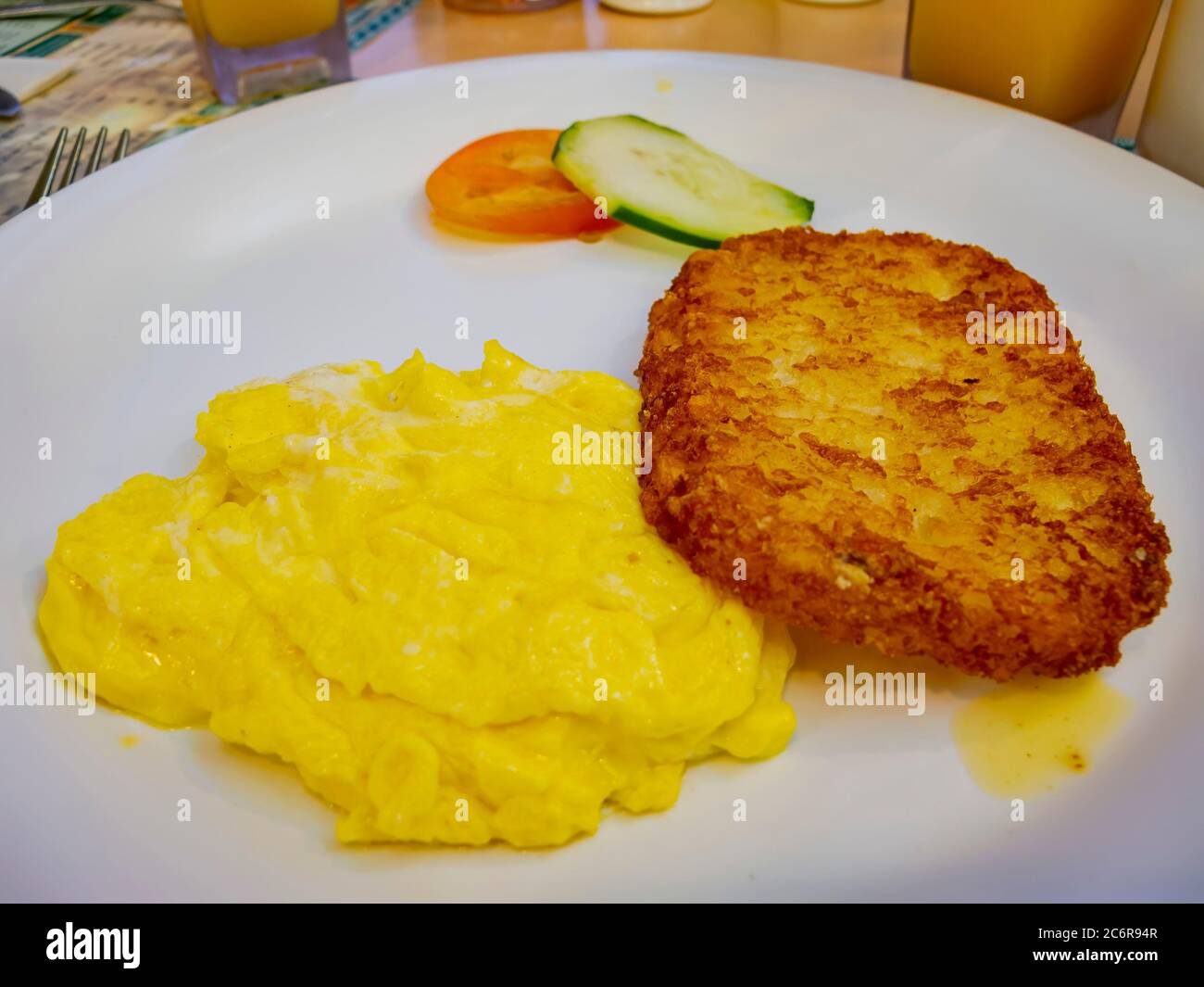 Close up shot of a western style breakfast at Hong Kong, China Stock ...
