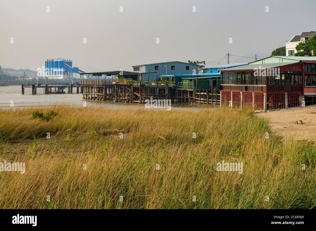 Afternoon view of the Old Shipyard of Coloane Village at Macao, China ...