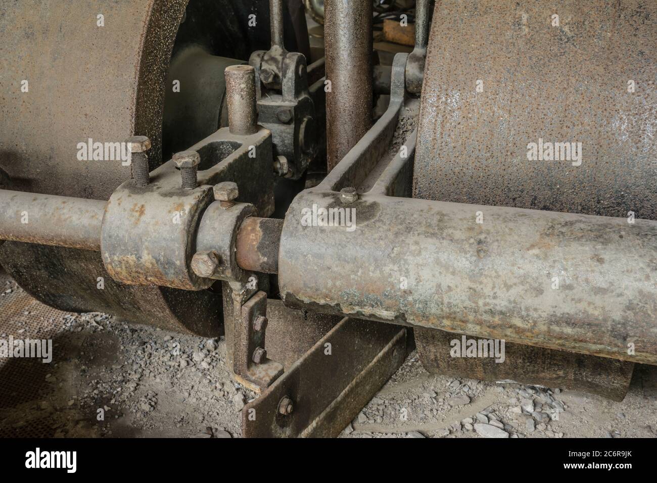 detail of a historic stone crusher machine Stock Photo - Alamy