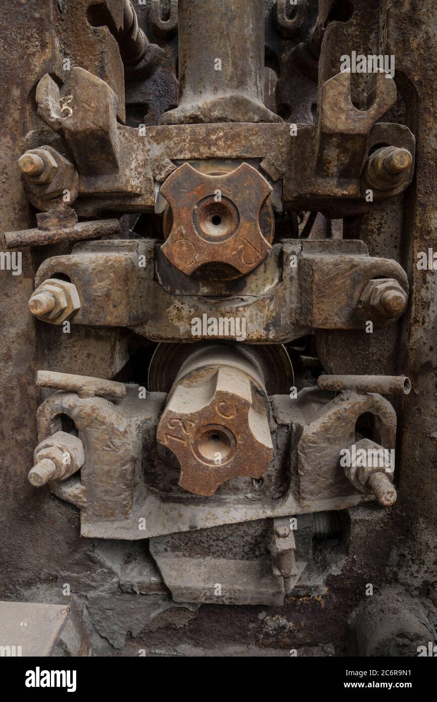 Old rusty steel rolling machinery Stock Photo - Alamy
