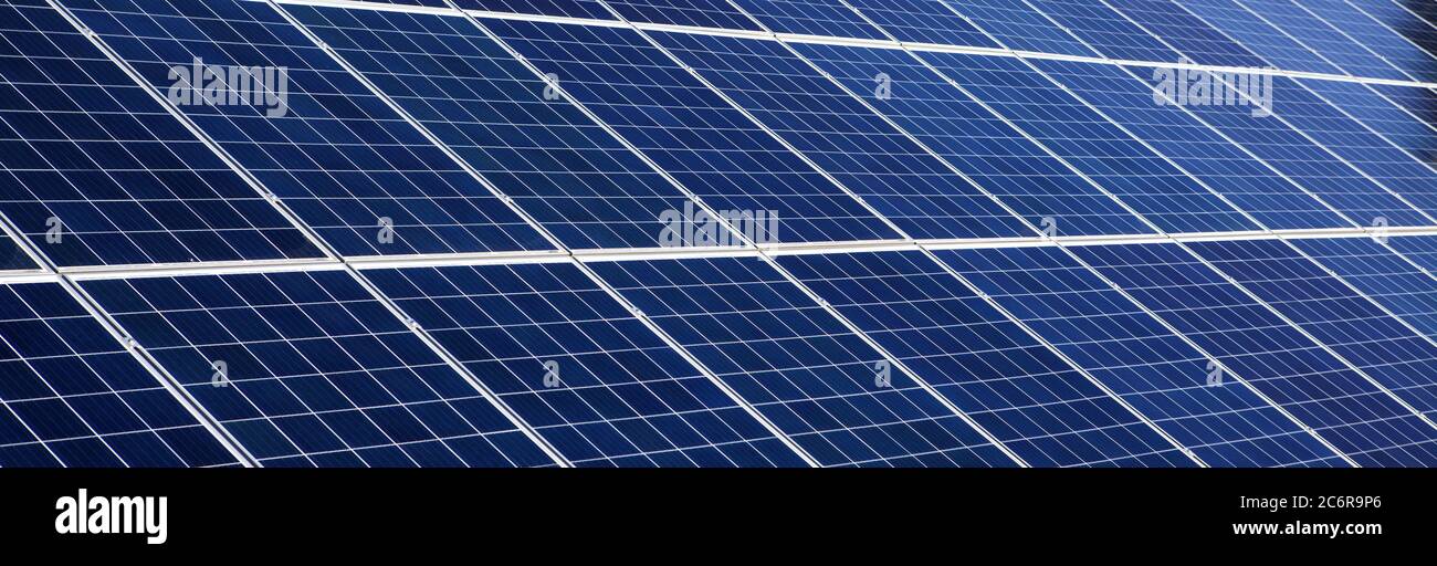 Panorama Solar Panels background for solar energy concept images Stock ...