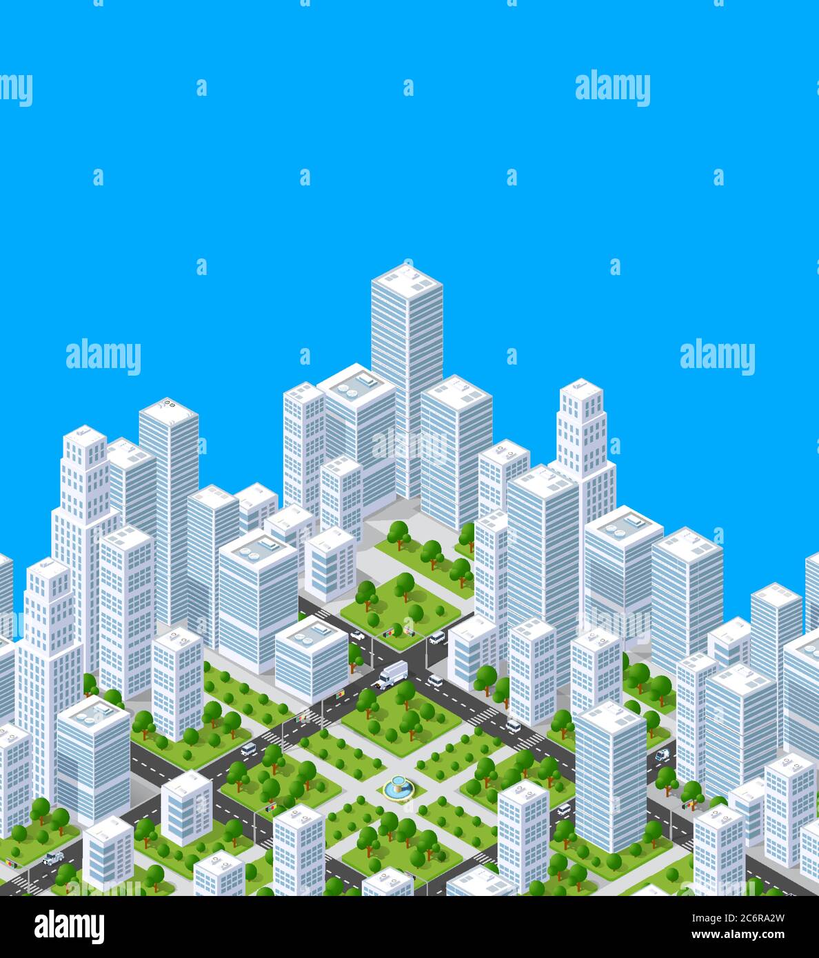 Vector isometric urban architecture building of modern city Stock ...