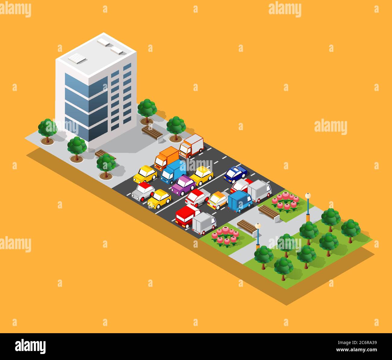 Isometric 3d module block district part of the city Stock Vector Image ...