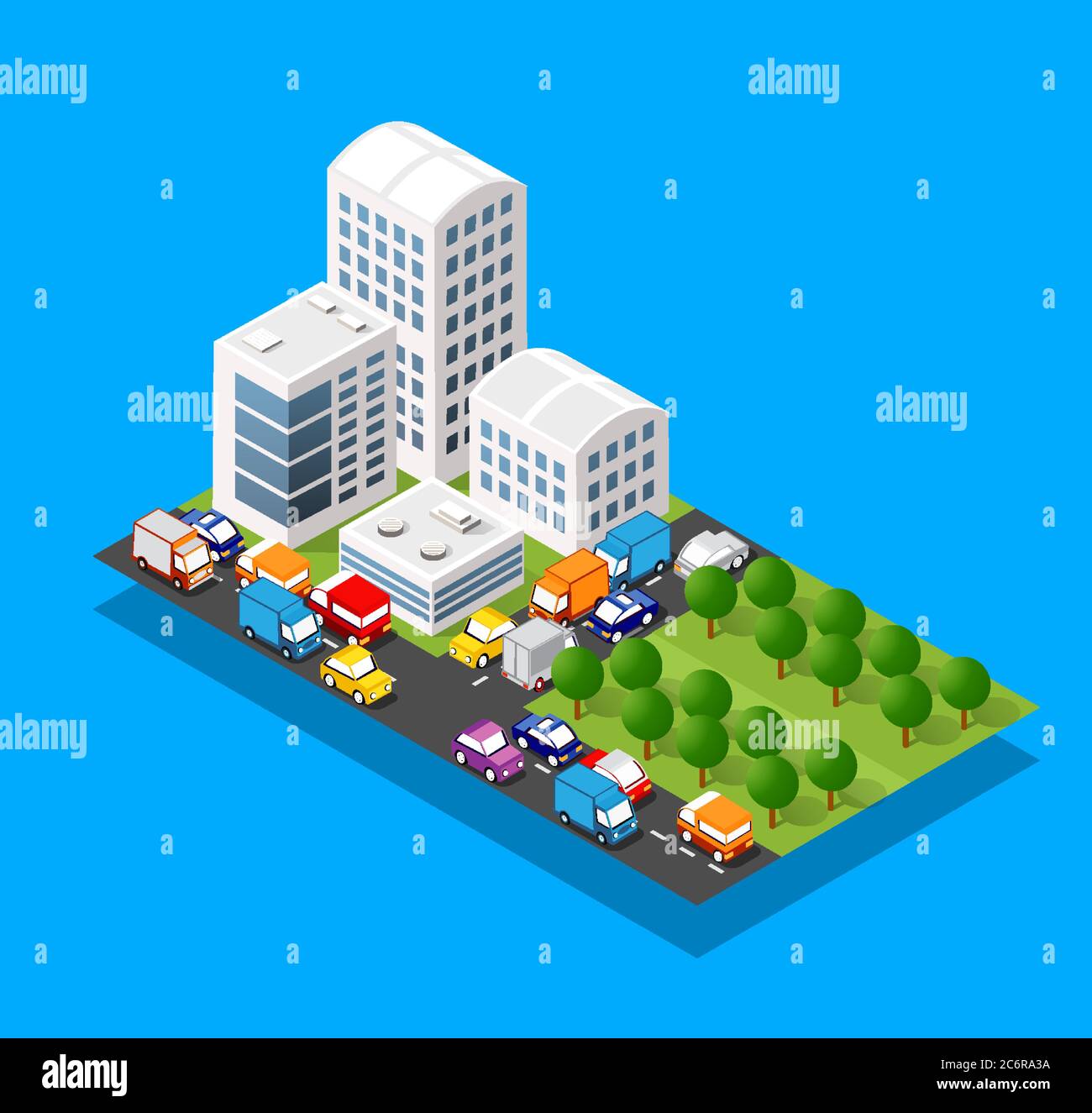 Isometric 3d module block district part of the city Stock Vector Image ...