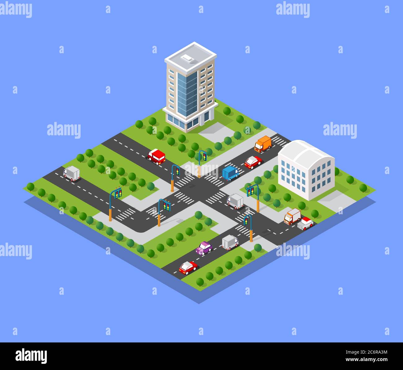 Isometric 3d module block district part of the city Stock Vector Image ...