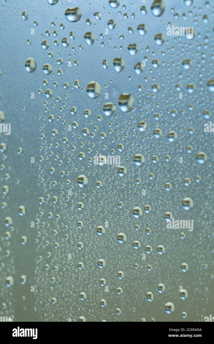 Rain drops and steam on the window Stock Photo - Alamy