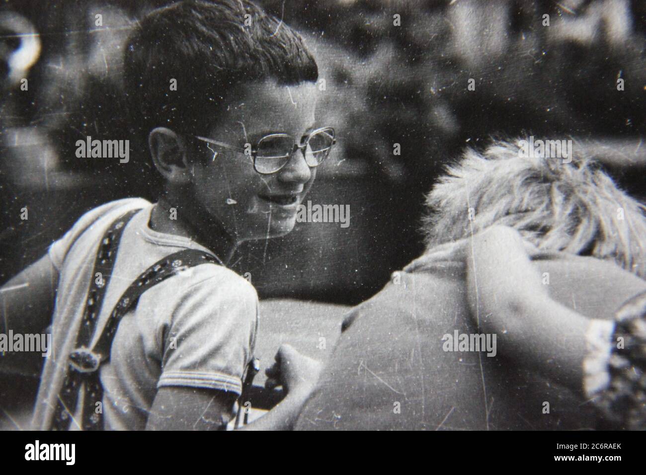 Fine 70s vintage black and white lifestyle street photography of two ...