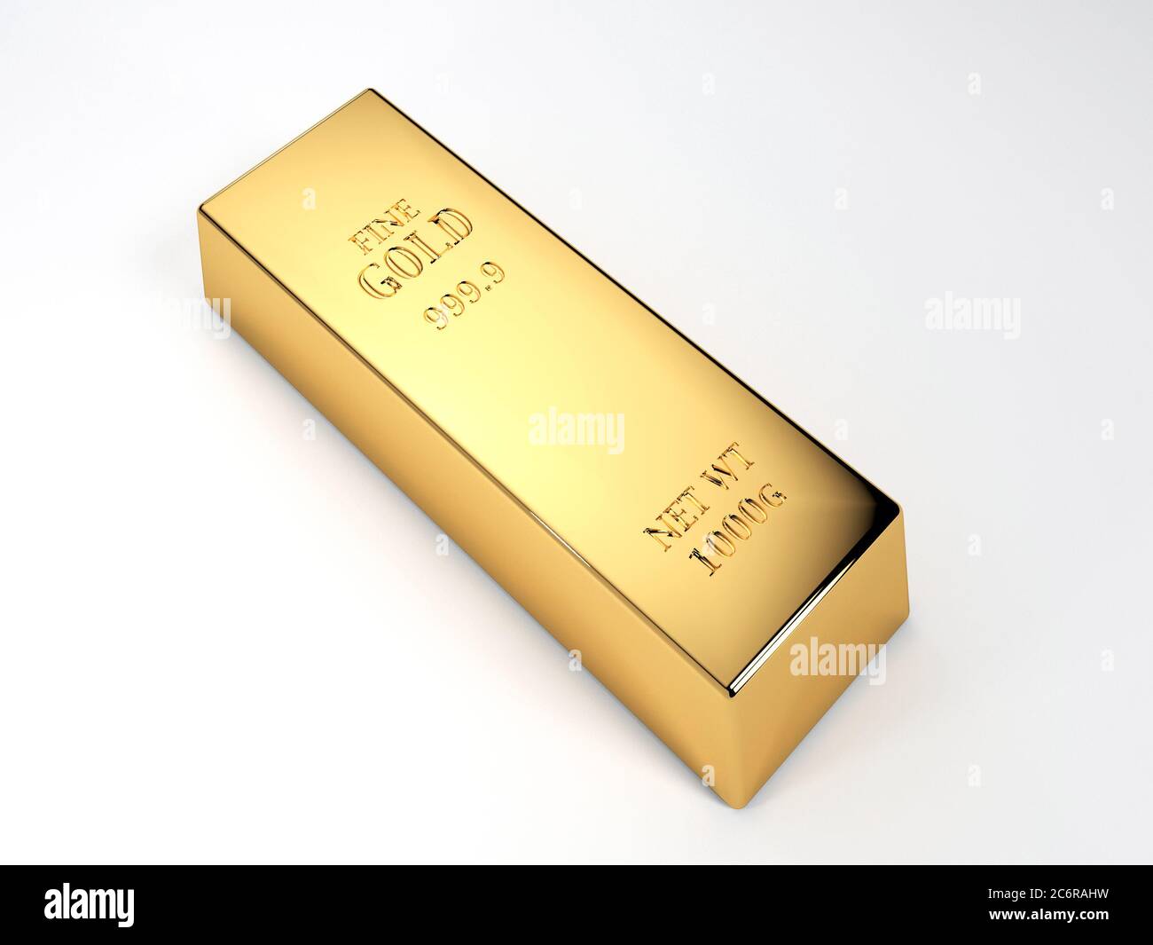 Gold bar isolated on white background. Financial concept - Copy space ...