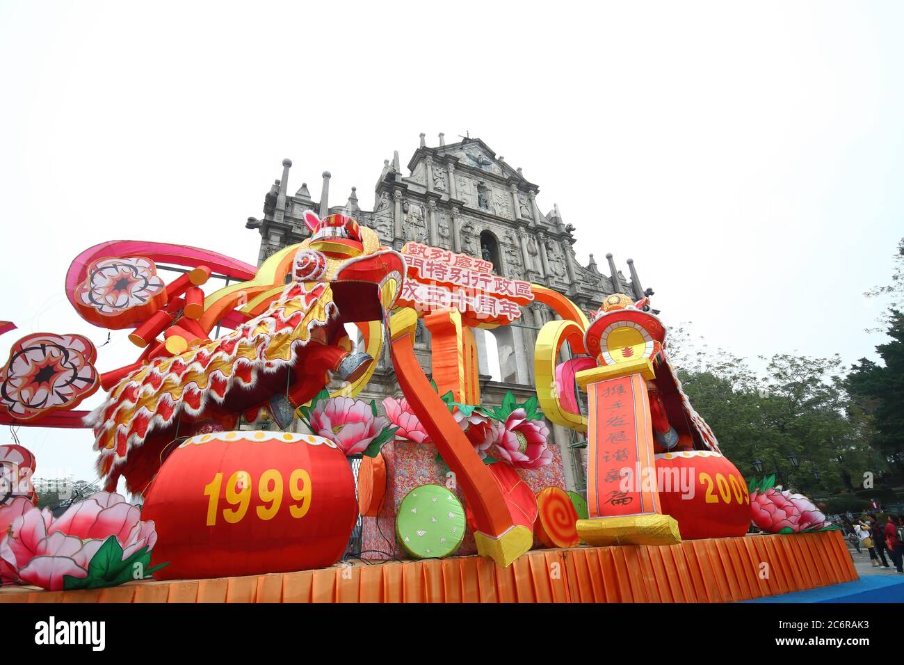 Macau, JAN 6, 2010 - Celebration 10 years of handover at Ruins of St ...