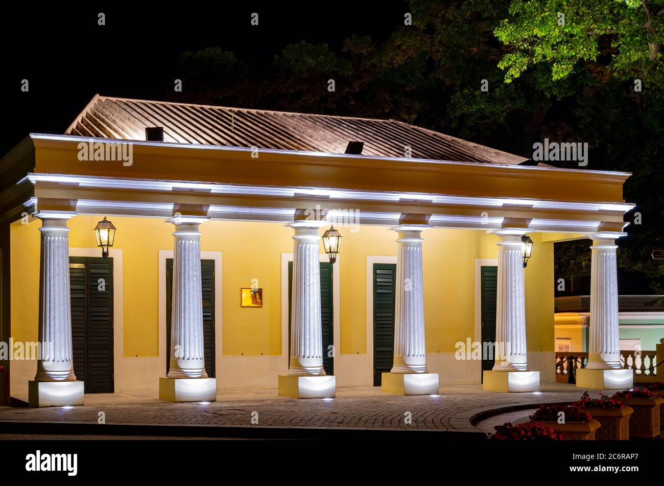 Macao, DEC 5, 2010 - Night exterior view of the Taipa Library Stock ...