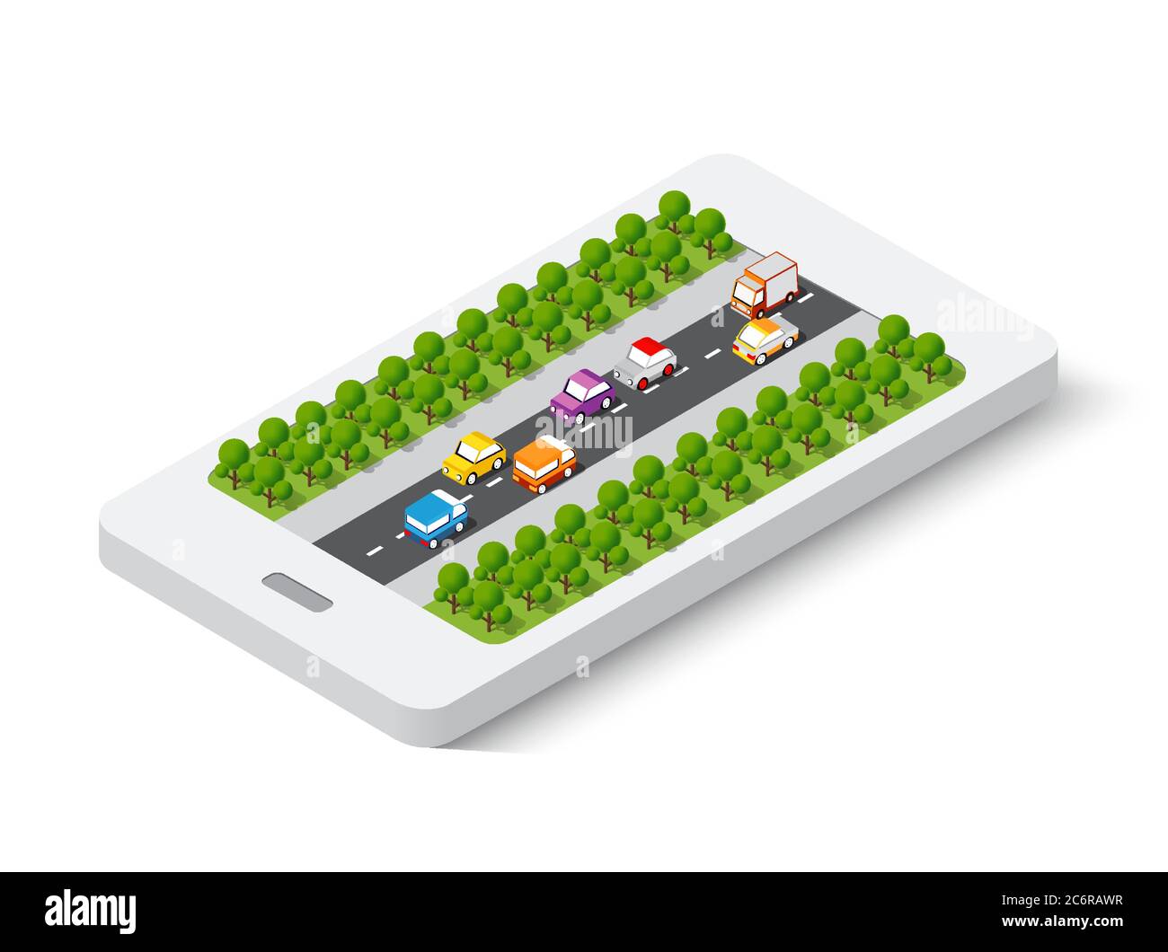 Isometric city on mobile Stock Vector Images - Alamy