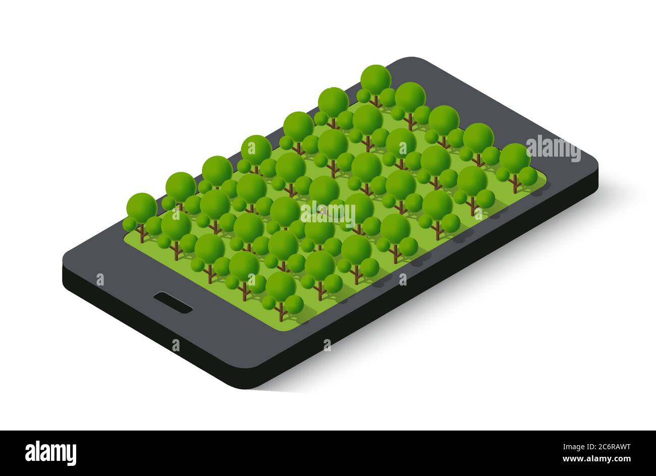 Isometric city on mobile Stock Vector Images - Alamy