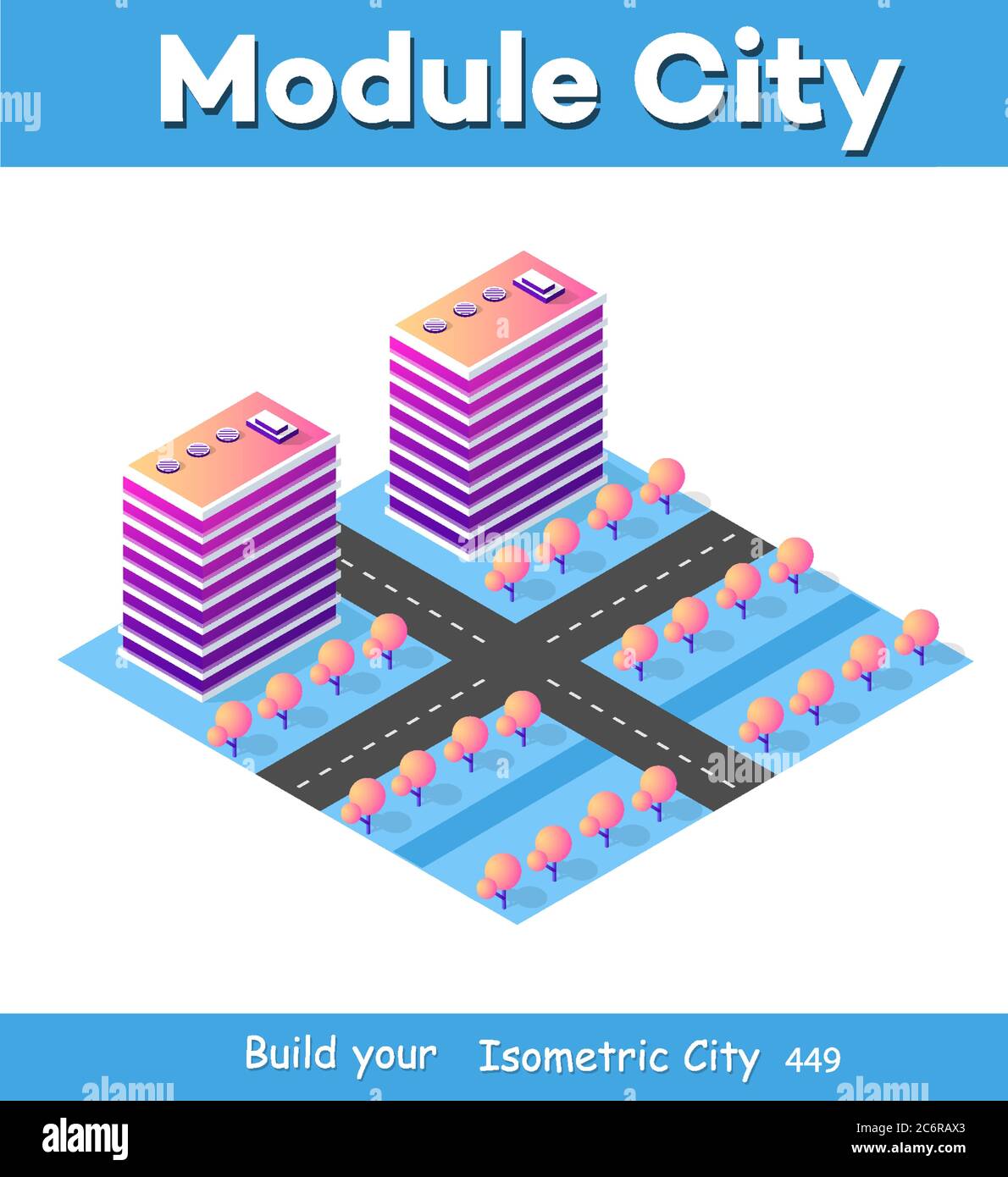 Isometric 3d module block district part Stock Vector Image & Art - Alamy