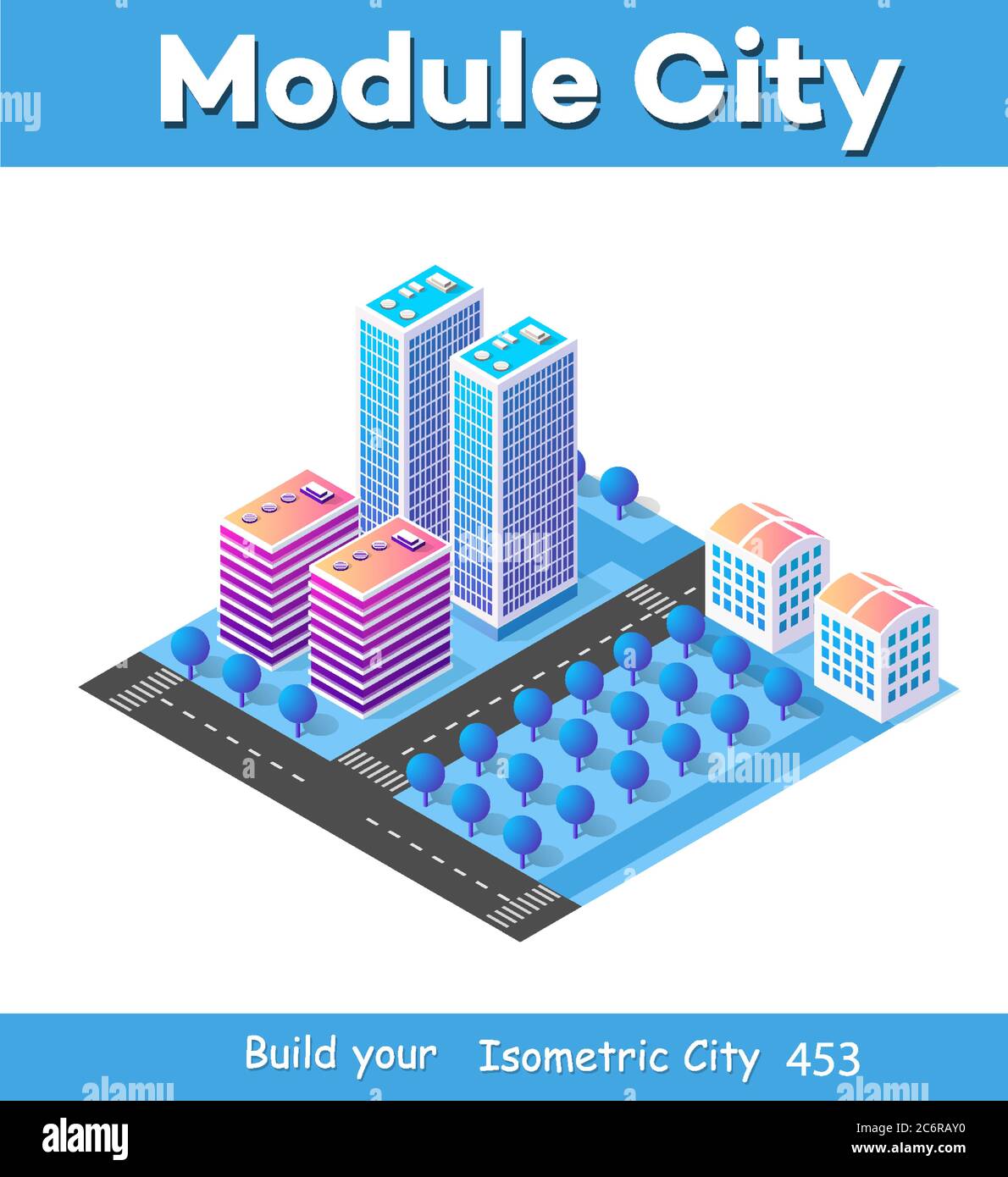 Isometric 3d module block district part Stock Vector Image & Art - Alamy