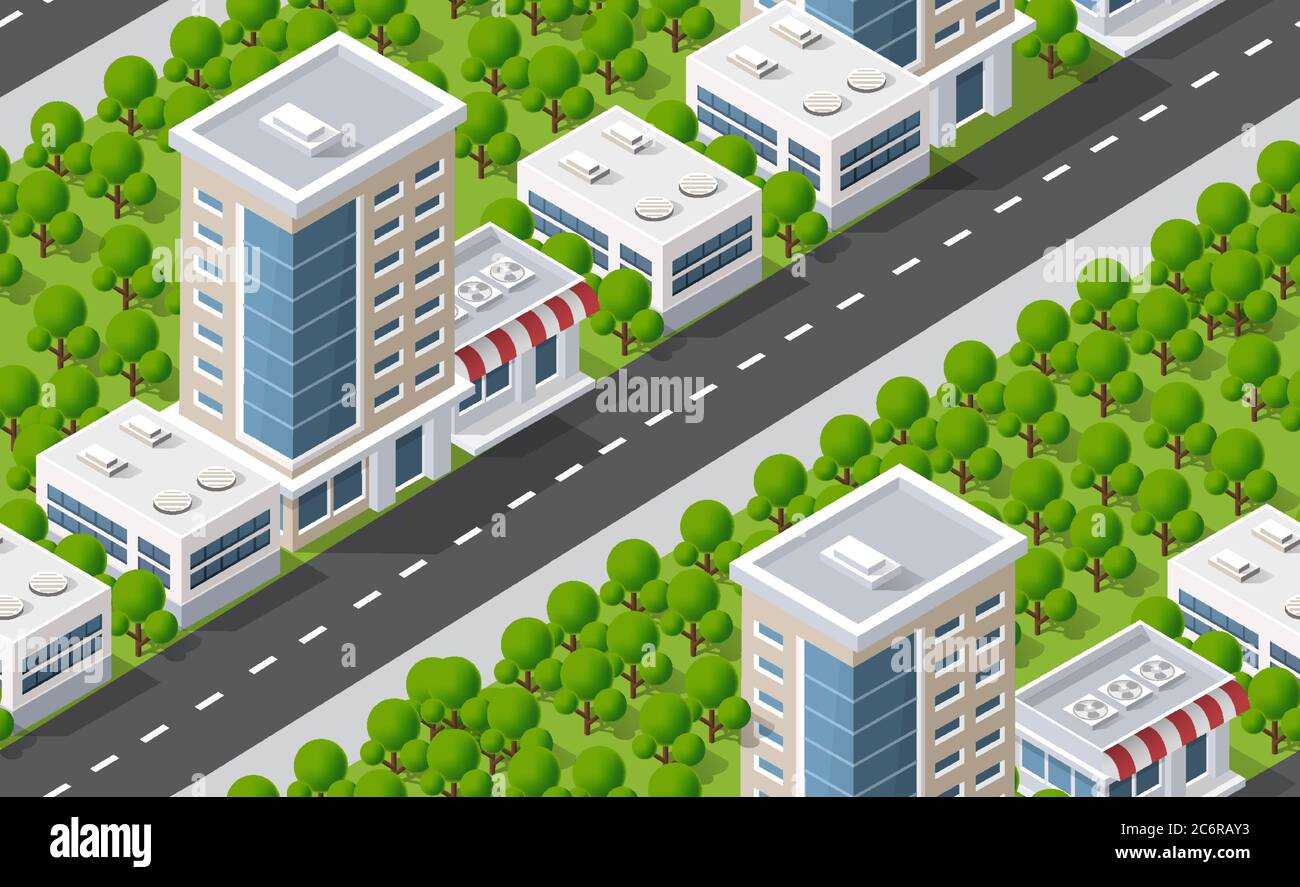 Seamless urban plan pattern map. Isometric landscape Stock Vector Image & Art - Alamy