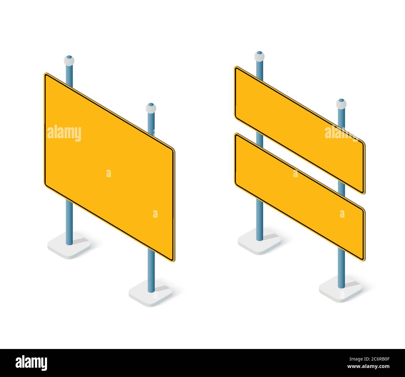 Road signs isometric set street object for highway Stock Vector Image ...