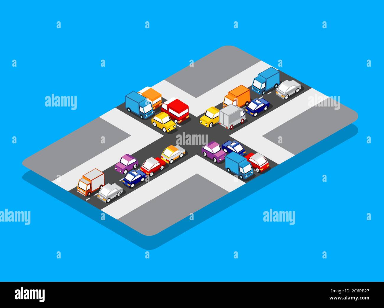City landscape traffic jam Stock Vector Images - Alamy