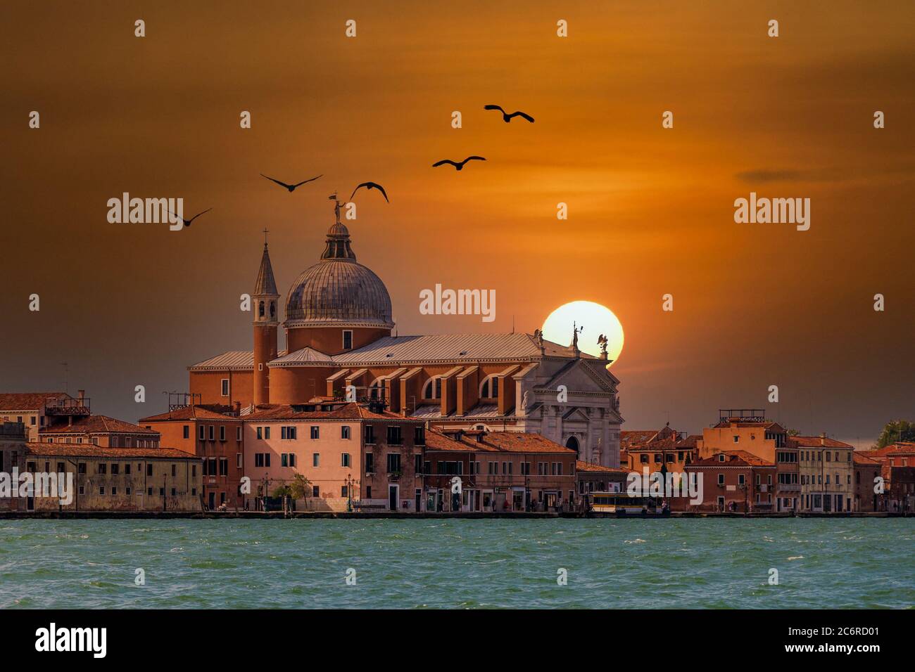 Venice Church Beyond Channel Stock Photo - Alamy