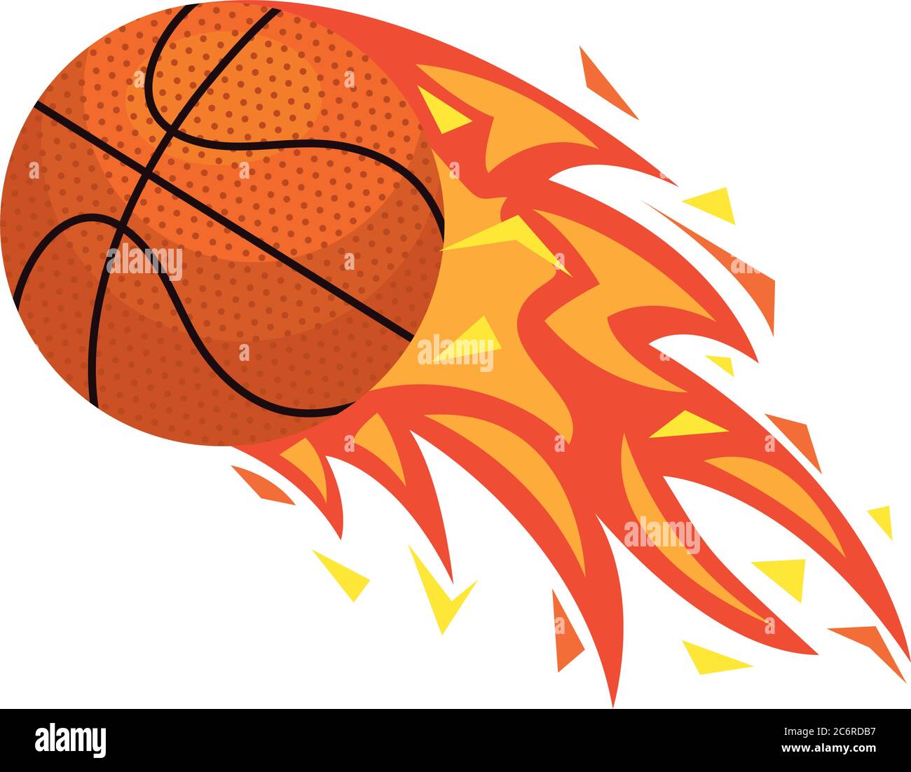 ball of basketball in flaming on white background Stock Vector Image ...