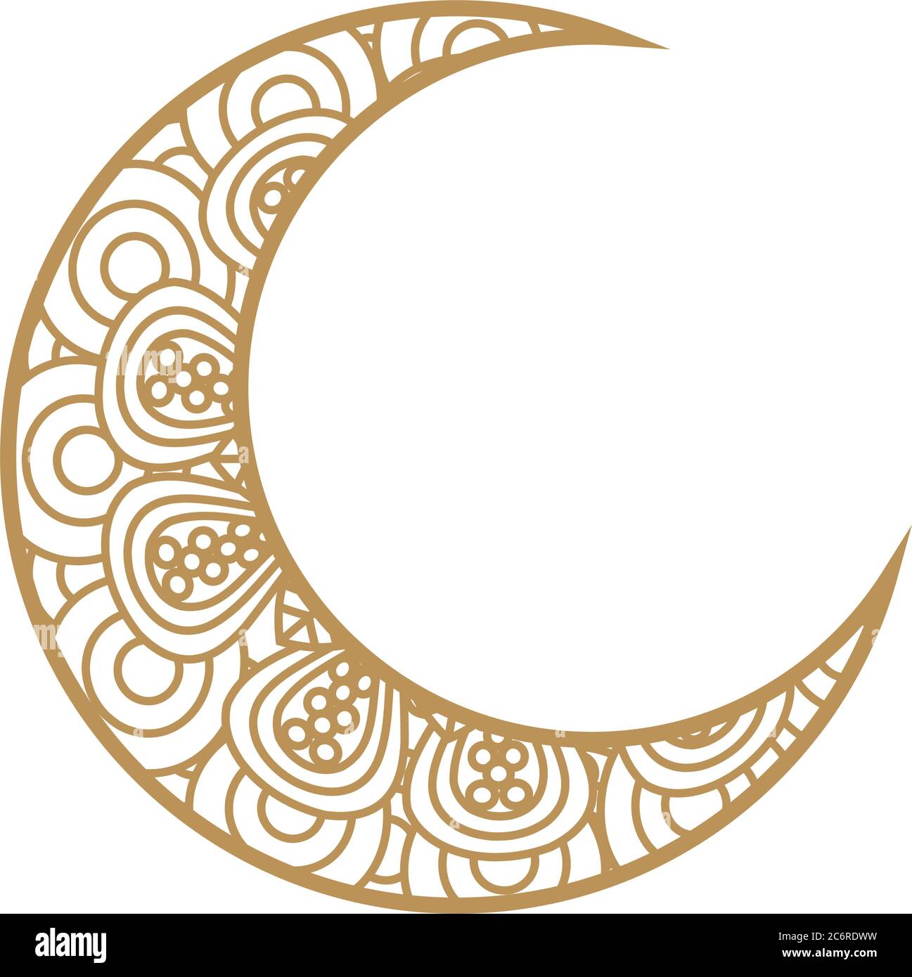 crescent moon golden on white background Stock Vector Image & Art - Alamy