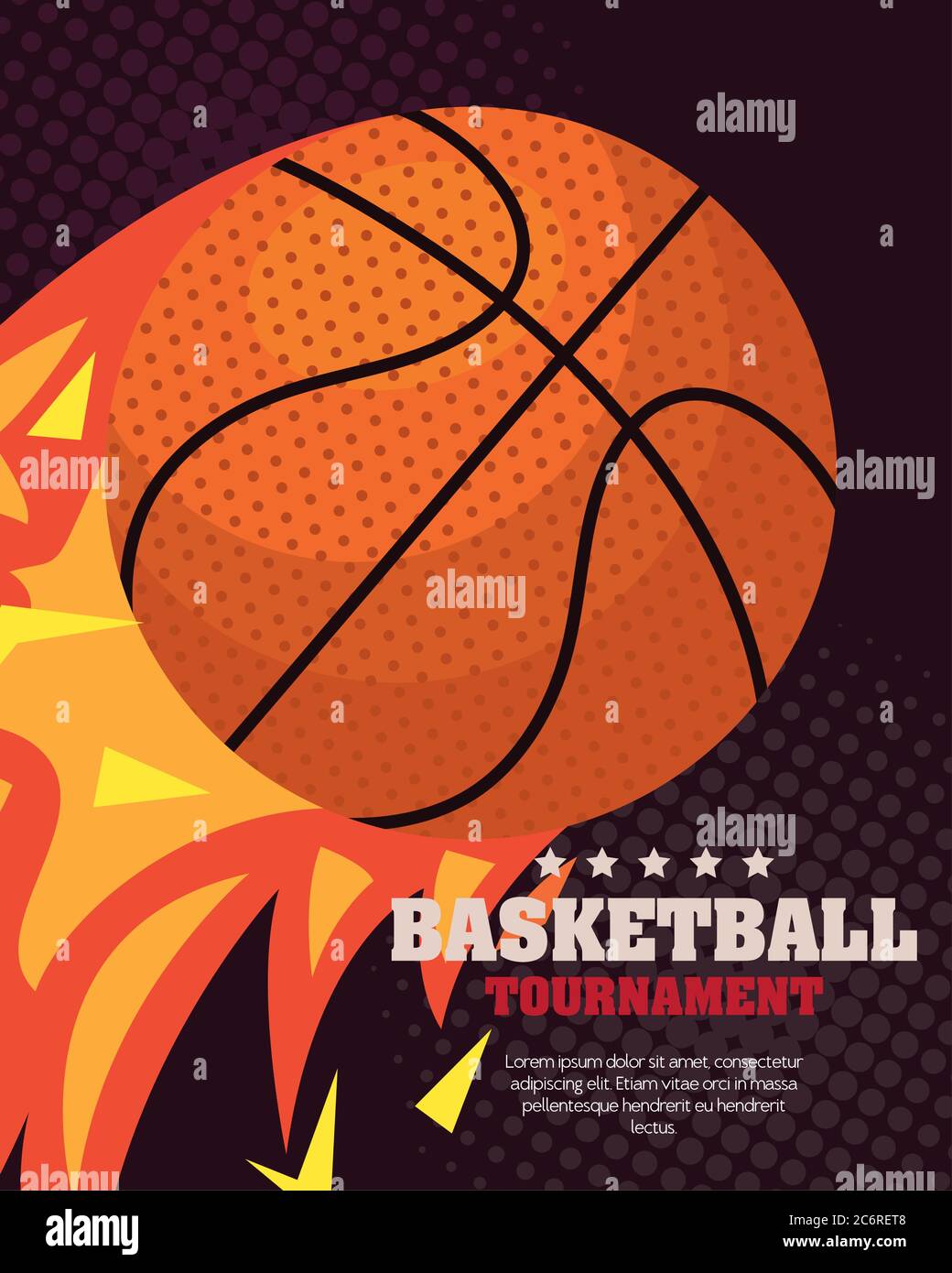 basketball tournament, emblem, design with ball of basketball in ...