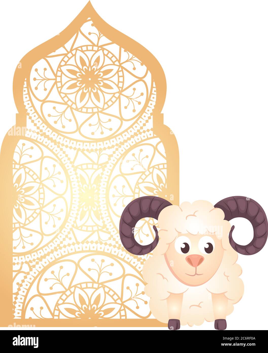 islamic arch with goat, arabic ornamental traditional muslim Stock ...