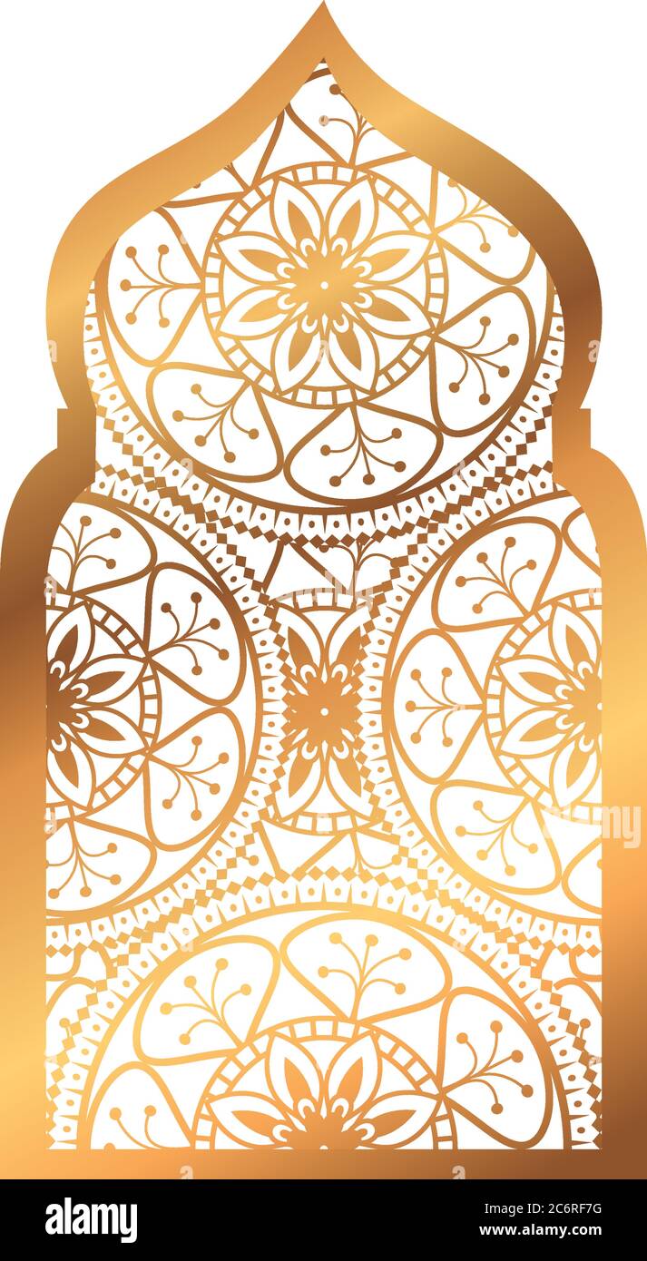 islamic arch, arabic ornamental traditional muslim Stock Vector Image ...