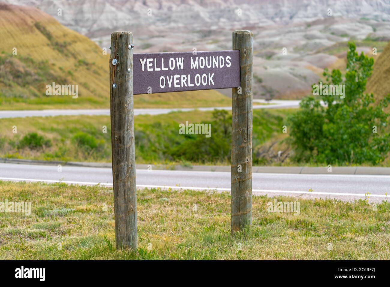 Sign for the Yellow Mounds Overlook, one of the most scenic views in ...