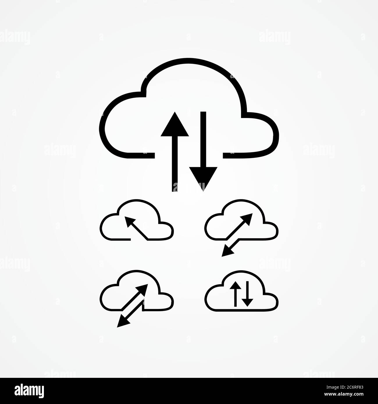 cloud tech vector illustration. download and upload data. share ...