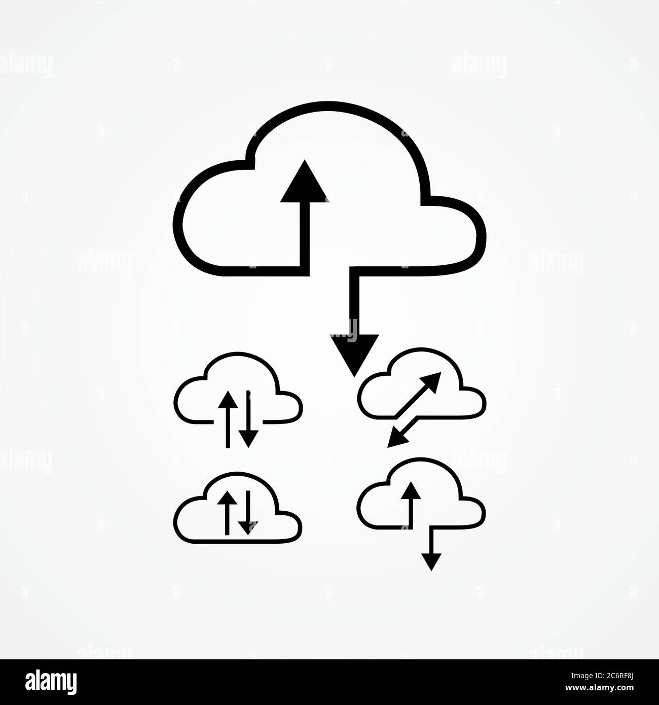 cloud tech vector illustration. download and upload data. share ...