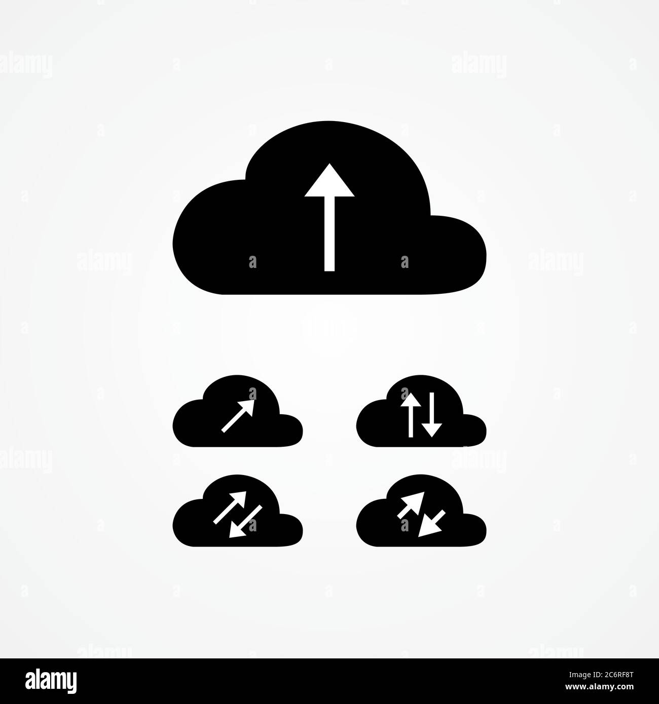 cloud tech vector illustration. download and upload data. share and ...
