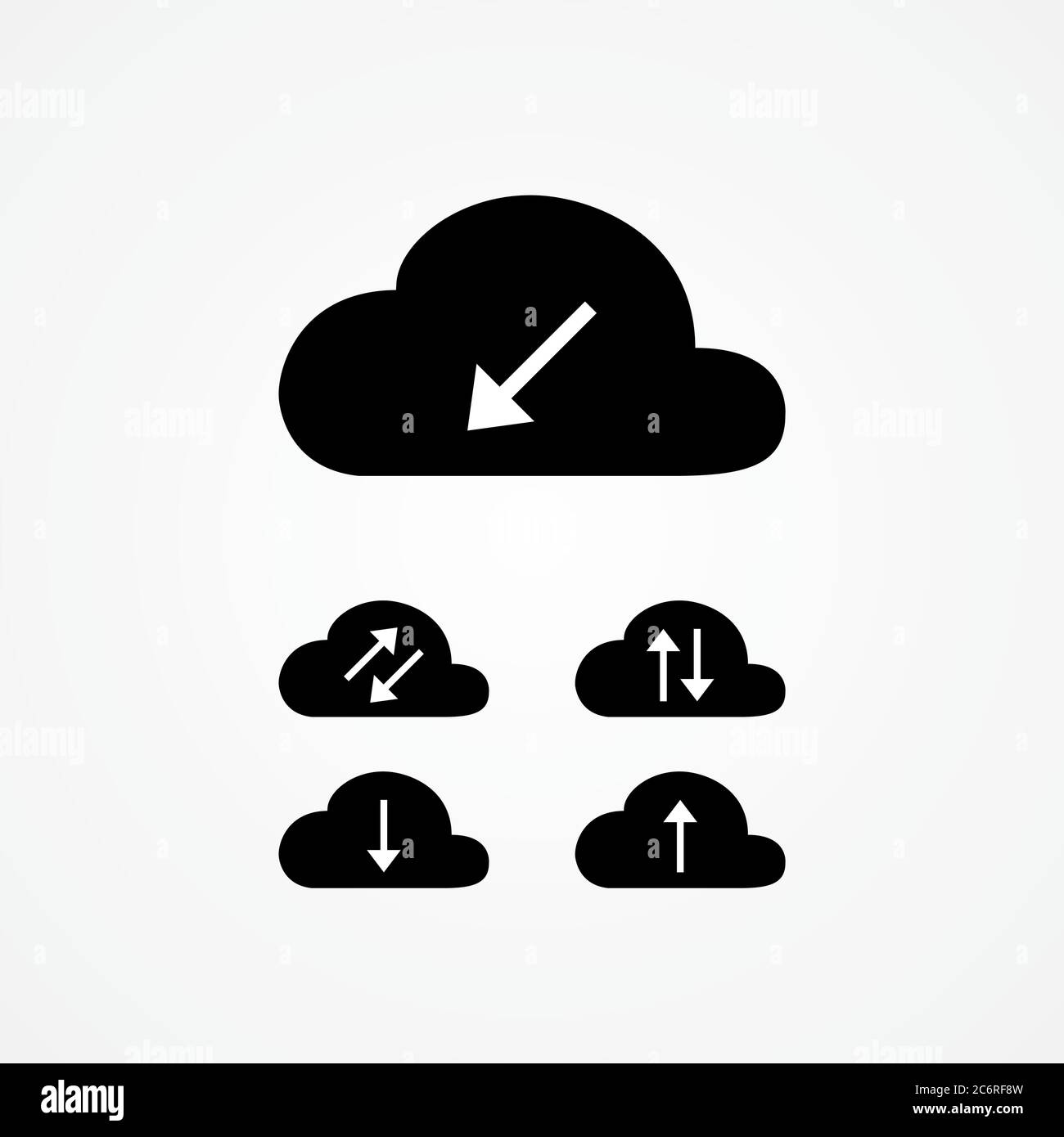 cloud tech vector illustration. download and upload data. share and ...