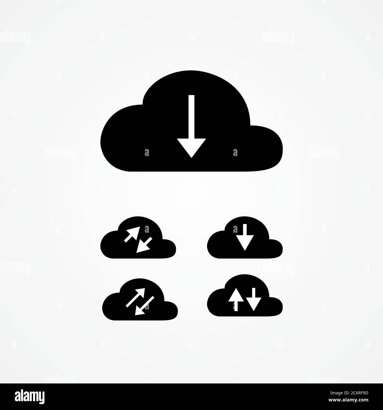 cloud tech vector illustration. download and upload data. share and ...